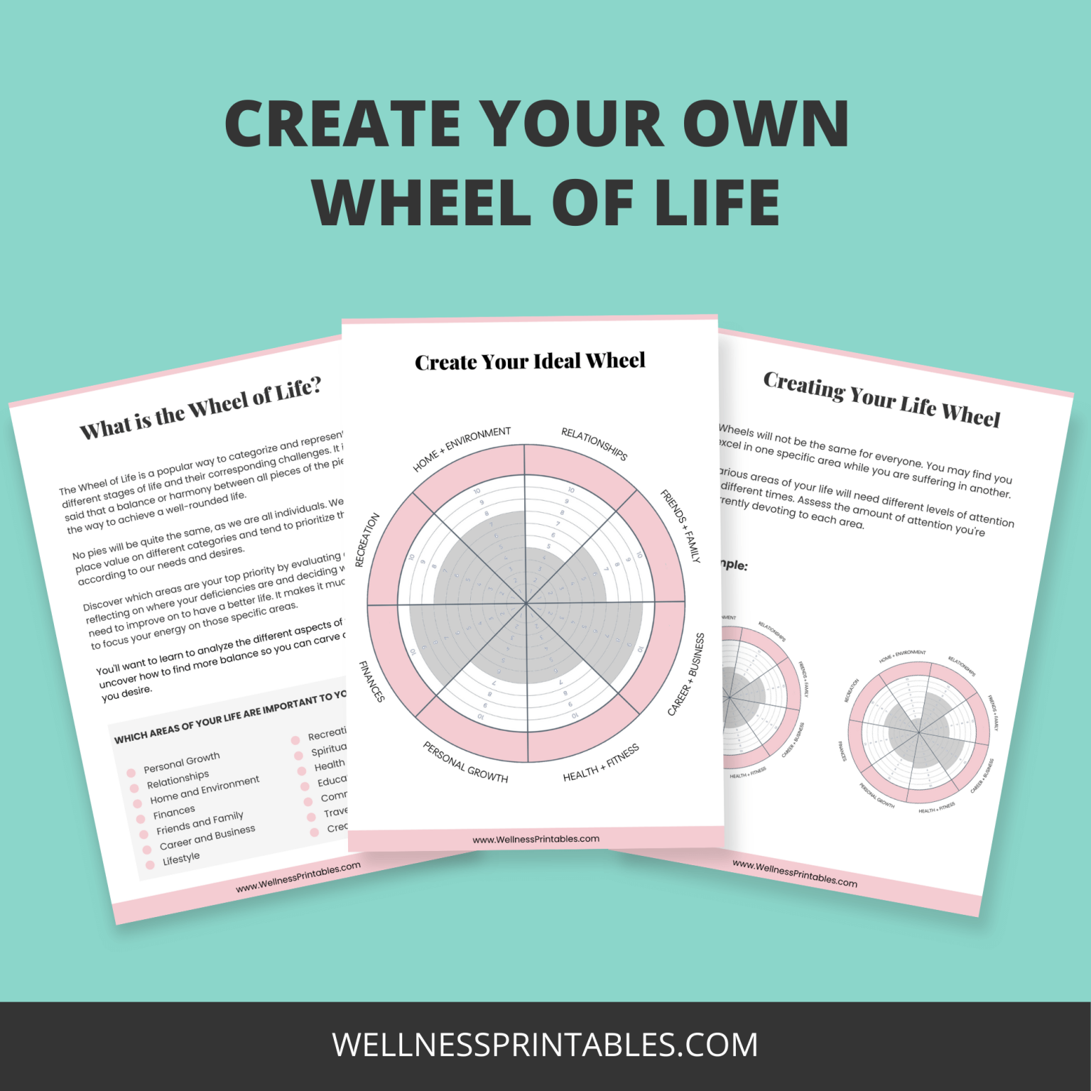 Wheel of Life Templates Printable Planner - Avis Williams