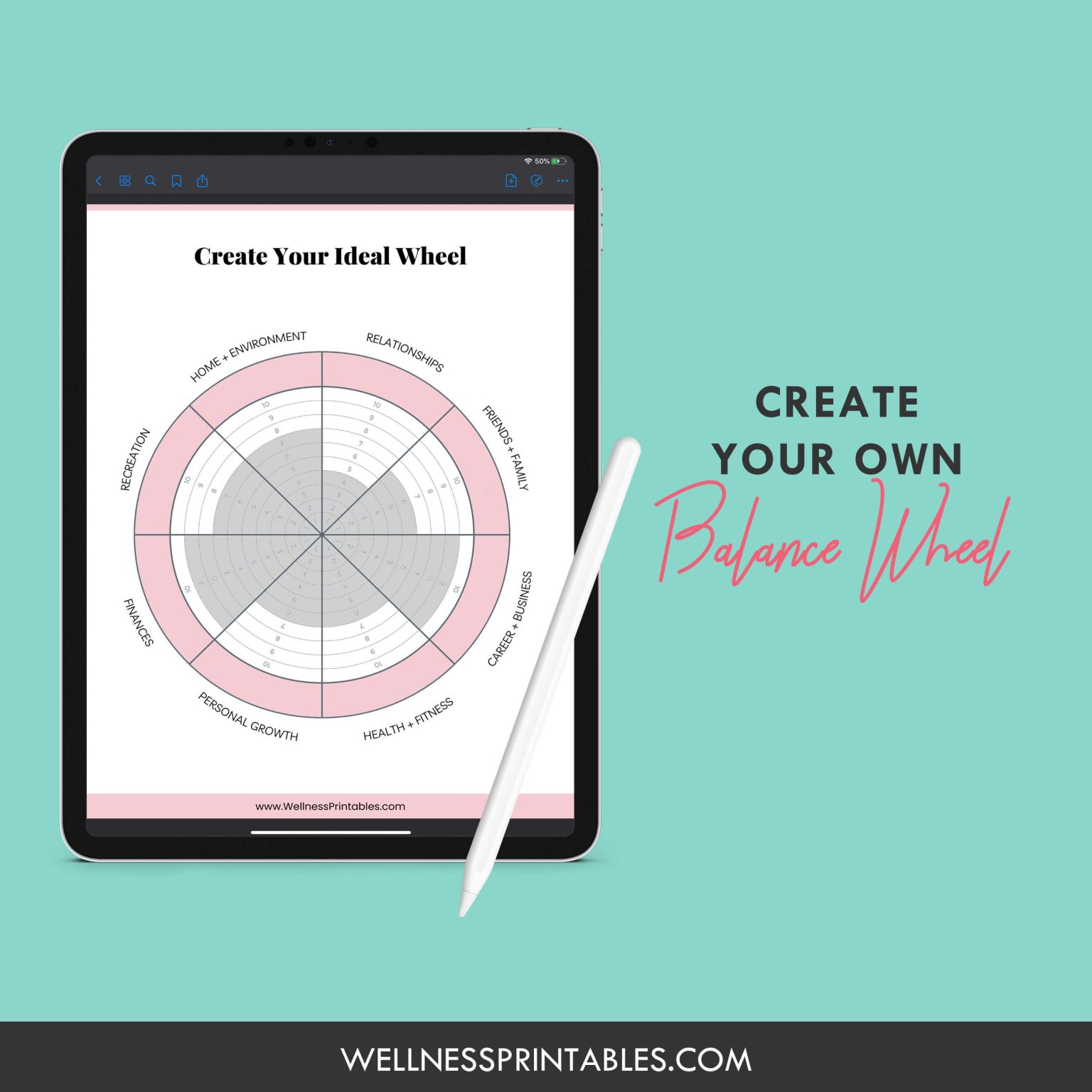Wheel of Life Templates Printable Planner - Avis Williams